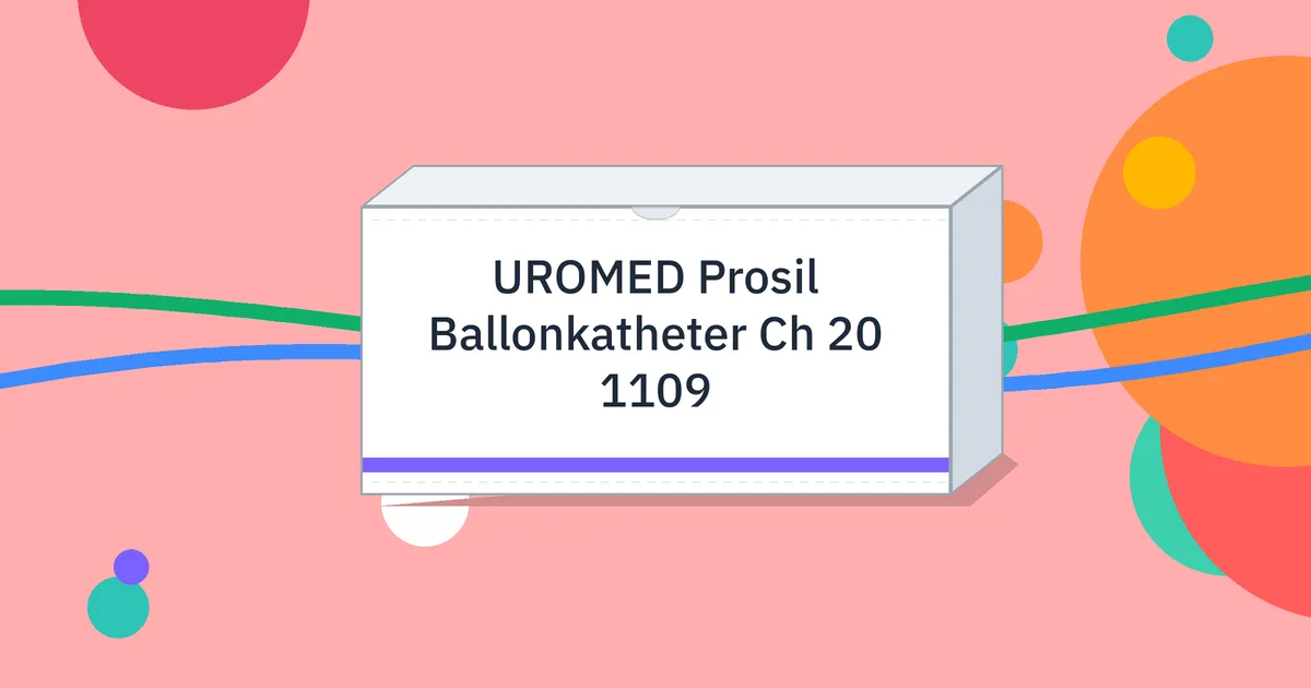 Symbolbild: Packung mit der Aufschrift UROMED Prosil Ballonkatheter Ch 20 1109 (PZN 05356049) – Verfügbarkeit und Bezug in Apotheken in Frankfurt am Main