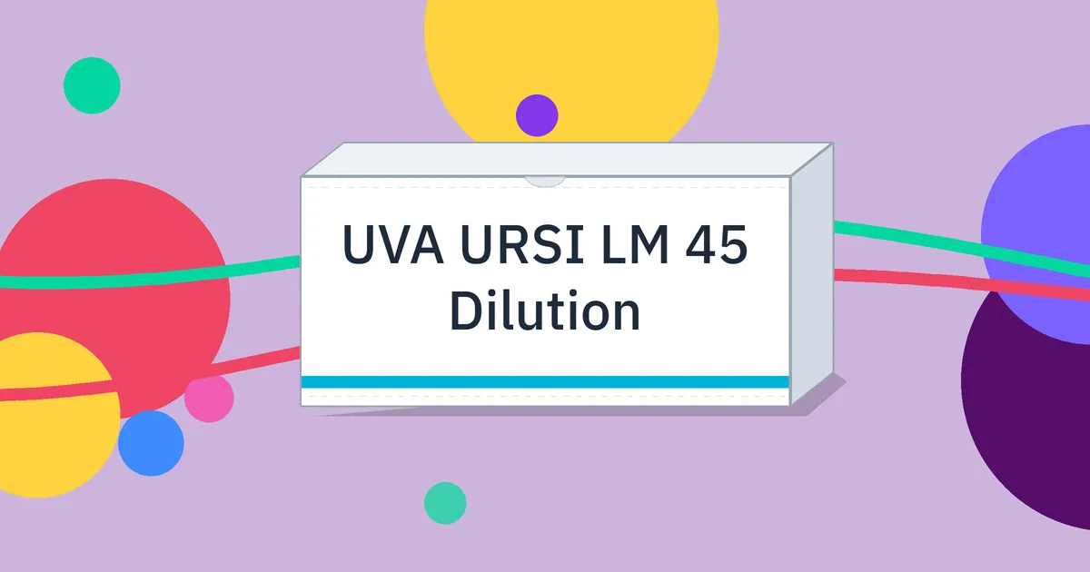 Symbolbild: Packung mit der Aufschrift UVA URSI LM 45 Dilution (PZN 13259449) – Verfügbarkeit und Bezug in Apotheken in Frankfurt am Main