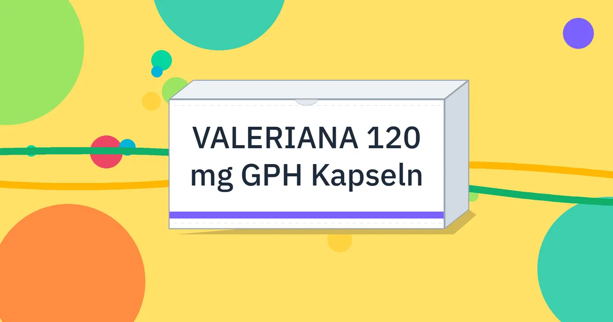 Symbolbild: Packung mit der Aufschrift VALERIANA 120 mg GPH Kapseln (PZN 09749308) – Verfügbarkeit und Bezug in Apotheken in Frankfurt am Main