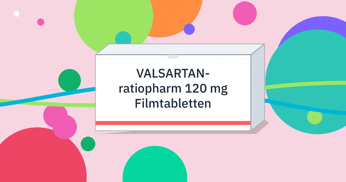Symbolbild: Packung mit der Aufschrift VALSARTAN-ratiopharm 120 mg Filmtabletten (PZN 06906345) – Verfügbarkeit und Bezug in Apotheken in Frankfurt am Main
