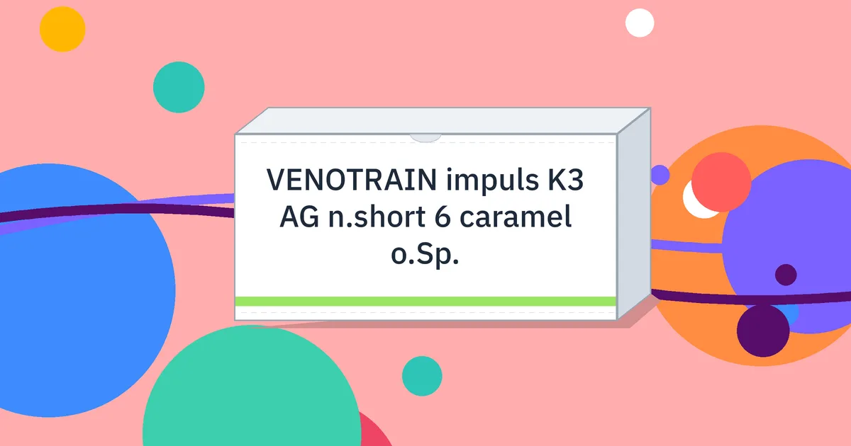 Symbolbild: Packung mit der Aufschrift VENOTRAIN impuls K3 AG n.short 6 caramel o.Sp. (PZN 08420954) – Verfügbarkeit und Bezug in Apotheken in Frankfurt am Main