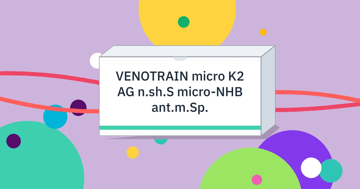 Symbolbild: Packung mit der Aufschrift VENOTRAIN micro K2 AG n.sh.S micro-NHB ant.m.Sp. (PZN 16067207) – Verfügbarkeit und Bezug in Apotheken in Frankfurt am Main