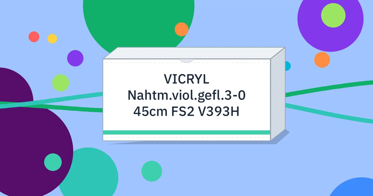 Symbolbild: Packung mit der Aufschrift VICRYL Nahtm.viol.gefl.3-0 45cm FS2 V393H (PZN 16809838) – Verfügbarkeit und Bezug in Apotheken in Frankfurt am Main