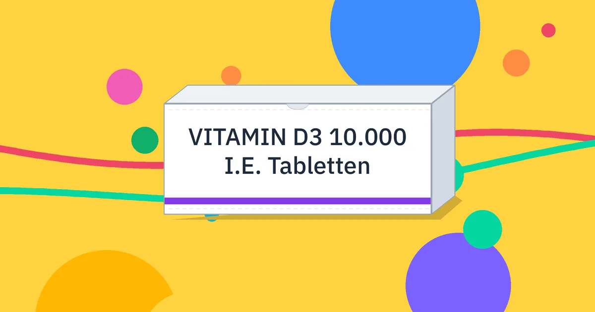 Symbolbild: Packung mit der Aufschrift VITAMIN D3 10.000 I.E. Tabletten (PZN 20786652) – Verfügbarkeit und Bezug in Apotheken in Frankfurt am Main