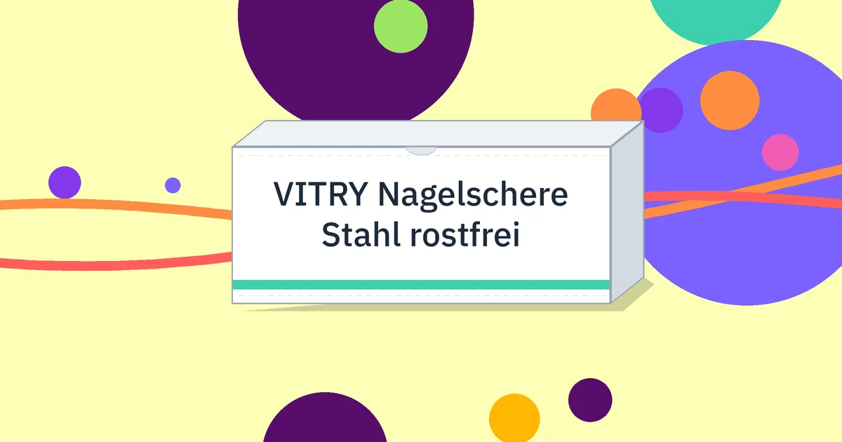 Symbolbild: Packung mit der Aufschrift VITRY Nagelschere Stahl rostfrei (PZN 11688927) – Verfügbarkeit und Bezug in Apotheken in Frankfurt am Main