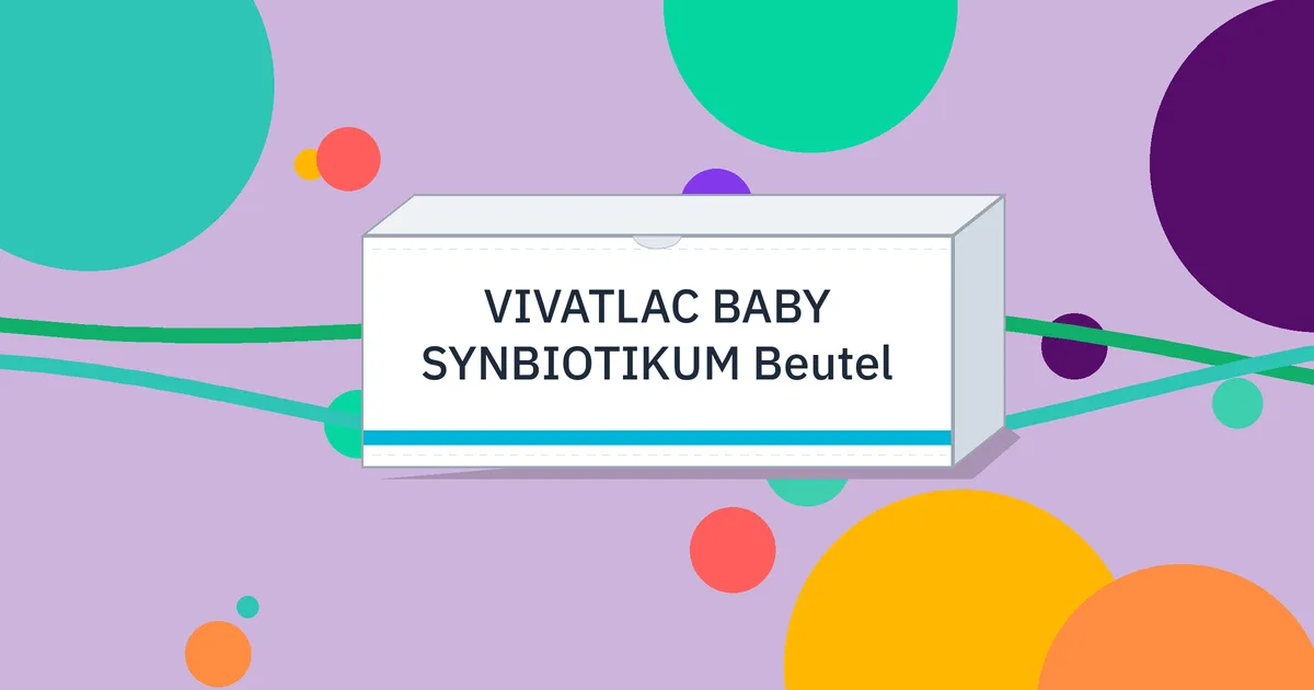 Symbolbild: Packung mit der Aufschrift VIVATLAC BABY SYNBIOTIKUM Beutel (PZN 17195462) – Verfügbarkeit und Bezug in Apotheken in Frankfurt am Main