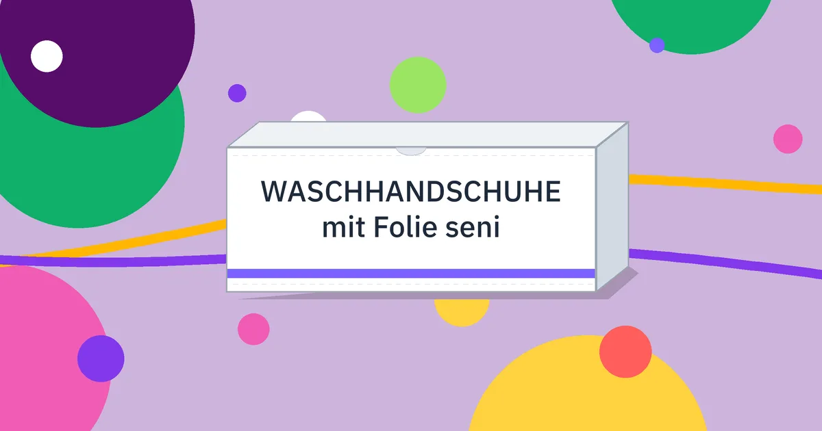 Symbolbild: Packung mit der Aufschrift WASCHHANDSCHUHE mit Folie seni (PZN 18472811) – Verfügbarkeit und Bezug in Apotheken in Frankfurt am Main