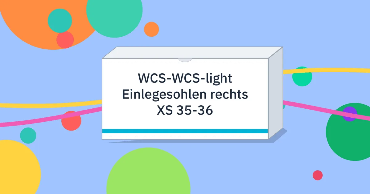 Symbolbild: Packung mit der Aufschrift WCS-WCS-light Einlegesohlen rechts XS 35-36 (PZN 16631671) – Verfügbarkeit und Bezug in Apotheken in Frankfurt am Main