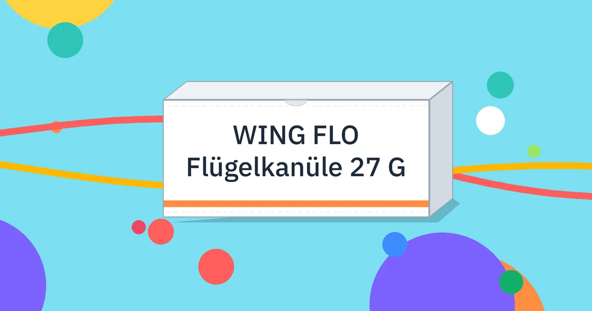 Symbolbild: Packung mit der Aufschrift WING FLO Flügelkanüle 27 G (PZN 03026968) – Verfügbarkeit und Bezug in Apotheken in Frankfurt am Main