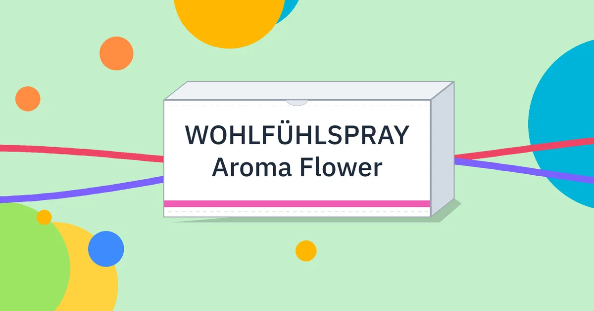 Symbolbild: Packung mit der Aufschrift WOHLFÜHLSPRAY Aroma Flower (PZN 02448414) – Verfügbarkeit und Bezug in Apotheken in Frankfurt am Main