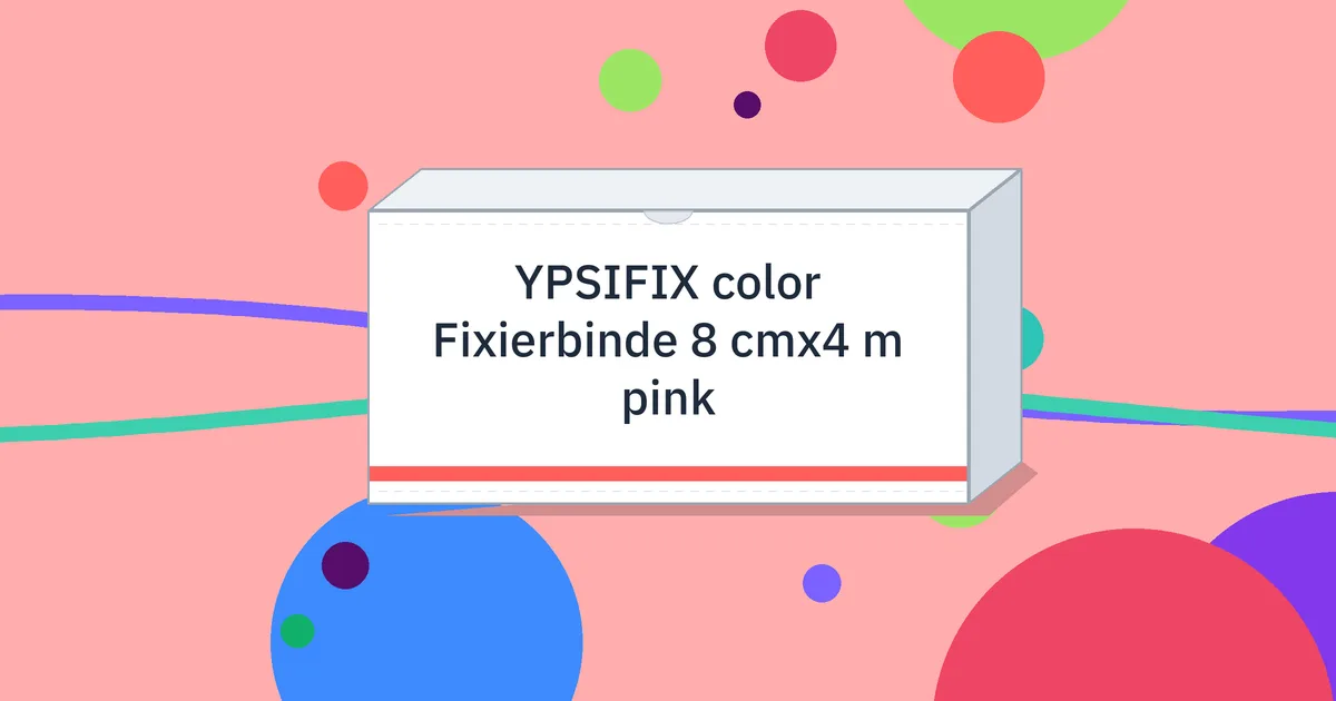 Symbolbild: Packung mit der Aufschrift YPSIFIX color Fixierbinde 8 cmx4 m pink (PZN 12604743) – Verfügbarkeit und Bezug in Apotheken in Frankfurt am Main