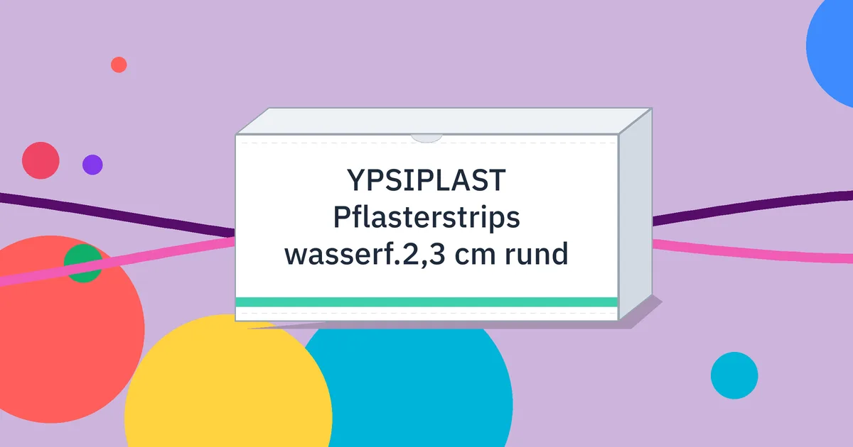 Symbolbild: Packung mit der Aufschrift YPSIPLAST Pflasterstrips wasserf.2,3 cm rund (PZN 12604298) – Verfügbarkeit und Bezug in Apotheken in Frankfurt am Main