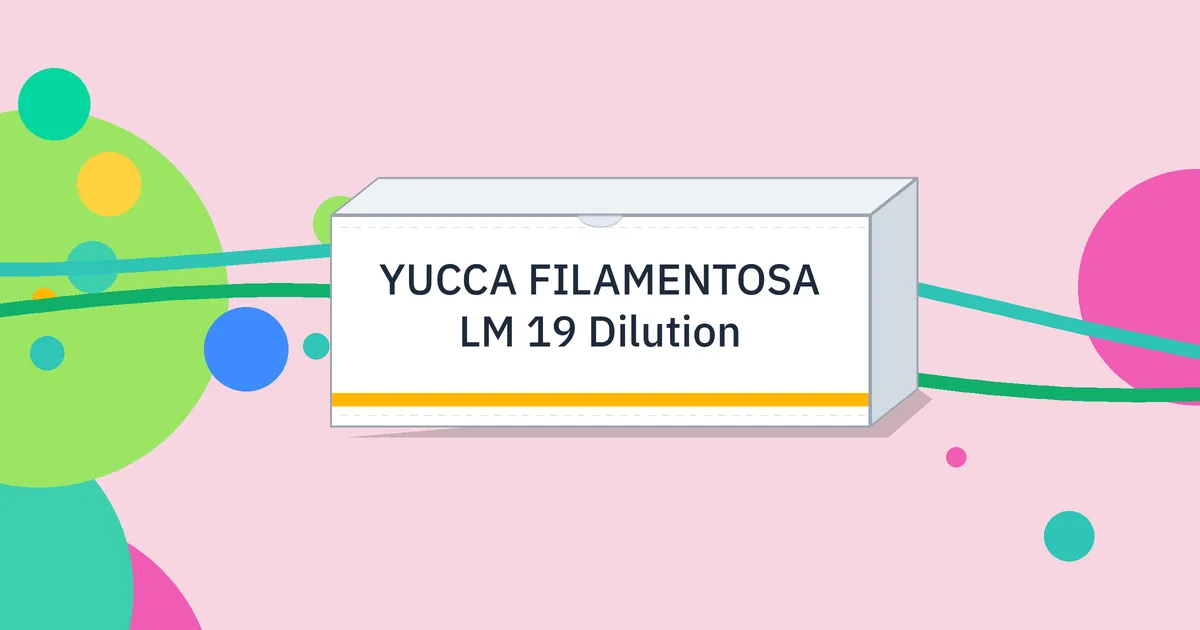 Symbolbild: Packung mit der Aufschrift YUCCA FILAMENTOSA LM 19 Dilution (PZN 13288882) – Verfügbarkeit und Bezug in Apotheken in Frankfurt am Main