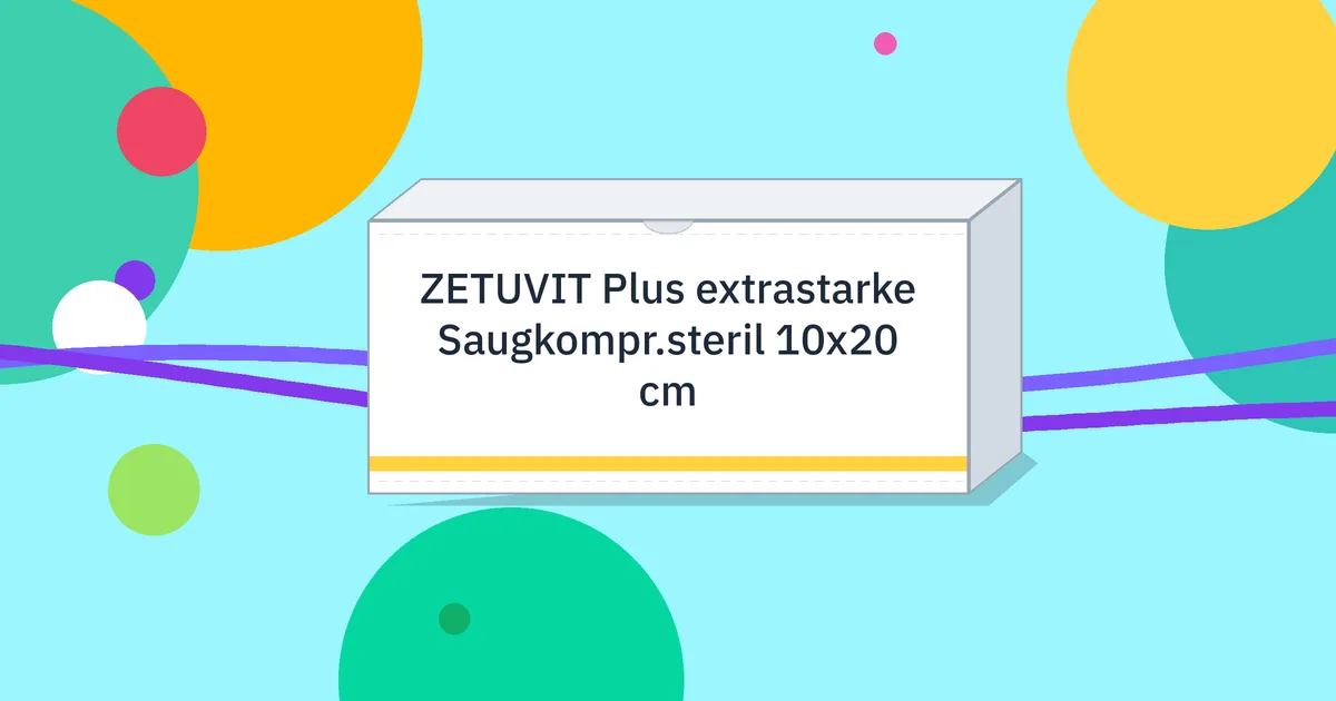 Symbolbild: Packung mit der Aufschrift ZETUVIT Plus extrastarke Saugkompr.steril 10x20 cm (PZN 19951235) – Verfügbarkeit und Bezug in Apotheken in Frankfurt am Main