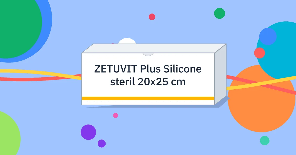 Symbolbild: Packung mit der Aufschrift ZETUVIT Plus Silicone steril 20x25 cm (PZN 16123880) – Verfügbarkeit und Bezug in Apotheken in Frankfurt am Main