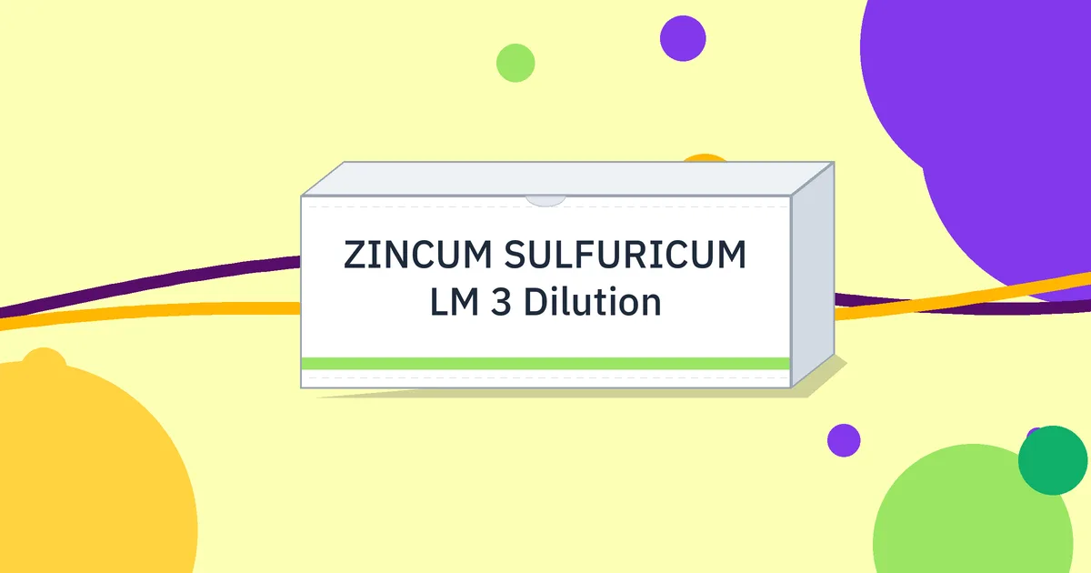 Symbolbild: Packung mit der Aufschrift ZINCUM SULFURICUM LM 3 Dilution (PZN 13299940) – Verfügbarkeit und Bezug in Apotheken in Frankfurt am Main