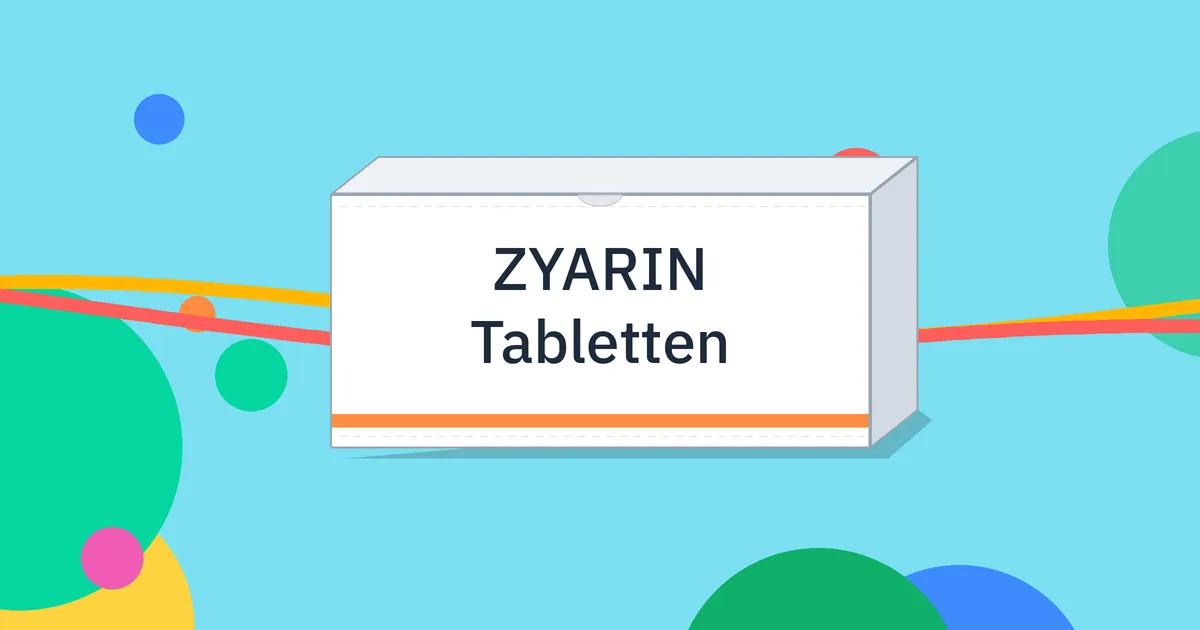 Symbolbild: Packung mit der Aufschrift ZYARIN Tabletten (PZN 12895189) – Verfügbarkeit und Bezug in Apotheken in Frankfurt am Main