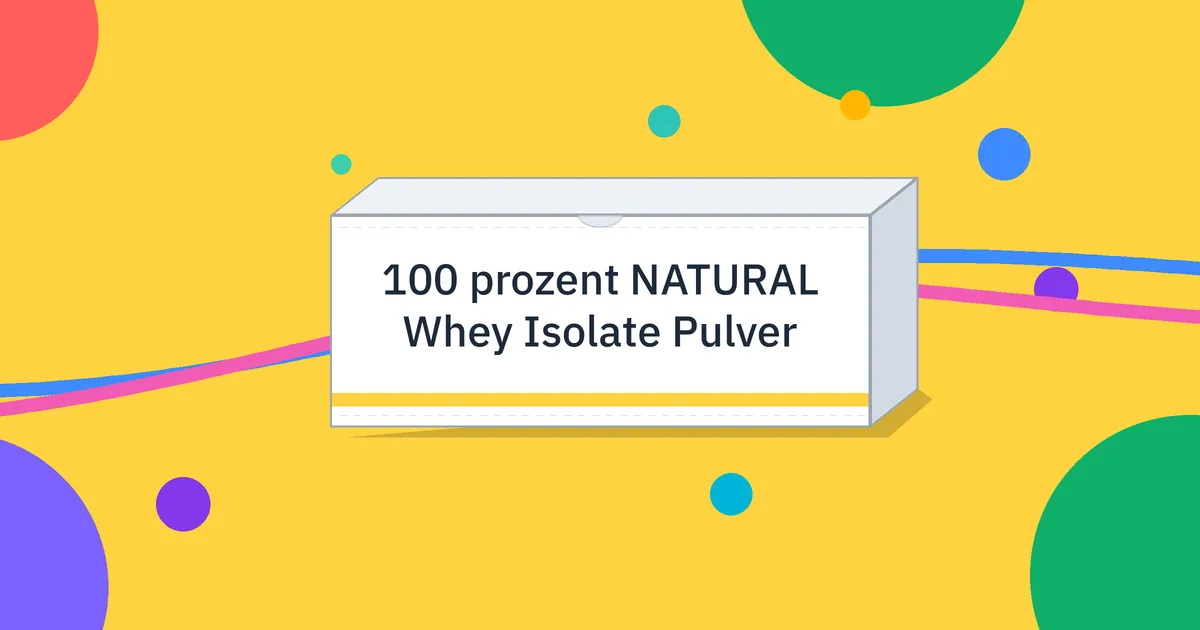 Symbolbild: Packung mit der Aufschrift 100 prozent NATURAL Whey Isolate Pulver (PZN 04870910) – Verfügbarkeit und Bezug in Apotheken in Frankfurt am Main