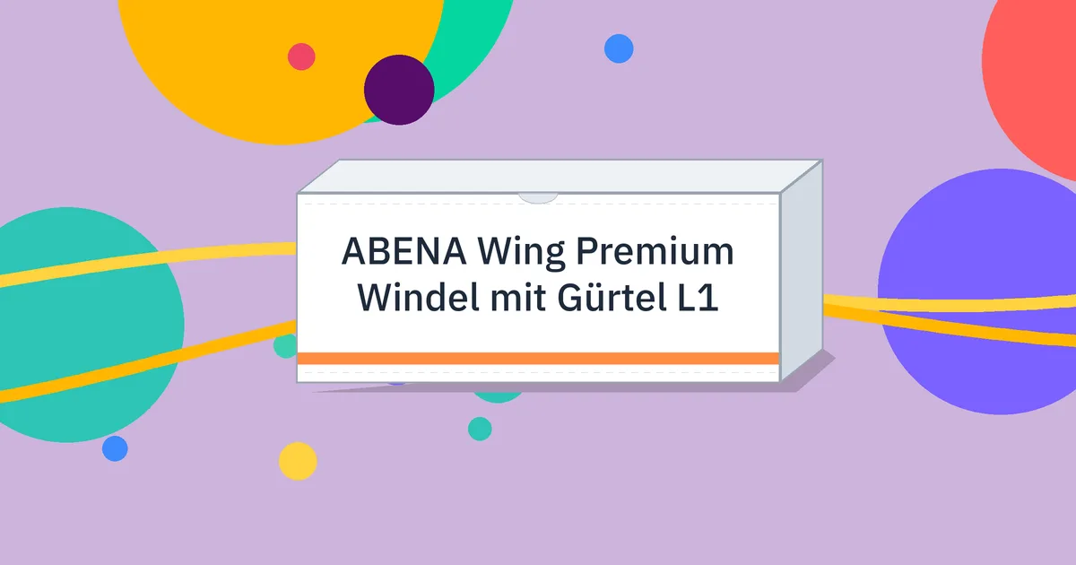 Symbolbild: Packung mit der Aufschrift ABENA Wing Premium Windel mit Gürtel L1 (PZN 17468859) – Verfügbarkeit und Bezug in Apotheken in Frankfurt am Main