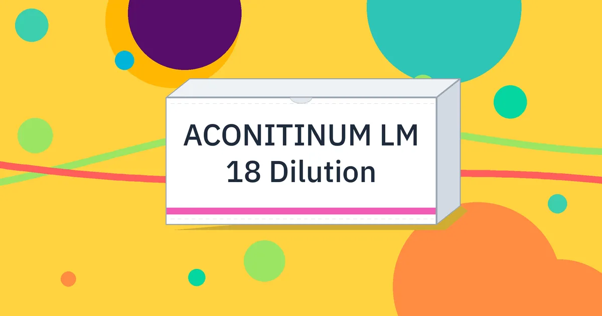 Symbolbild: Packung mit der Aufschrift ACONITINUM LM 18 Dilution (PZN 13289798) – Verfügbarkeit und Bezug in Apotheken in Frankfurt am Main