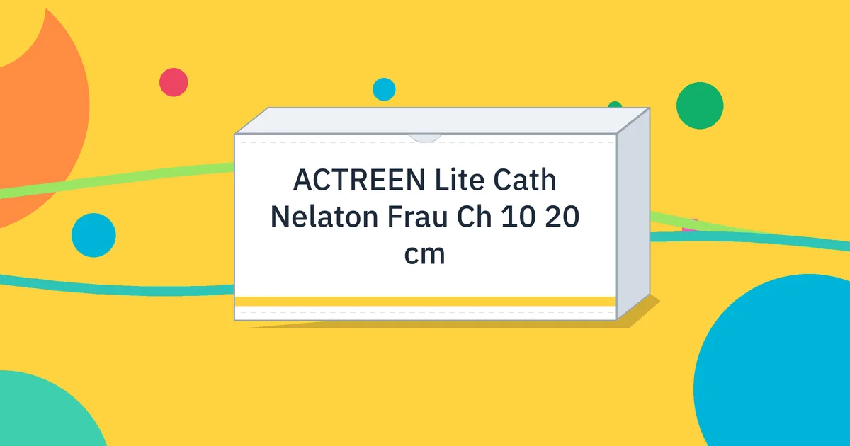 Symbolbild: Packung mit der Aufschrift ACTREEN Lite Cath Nelaton Frau Ch 10 20 cm (PZN 01678862) – Verfügbarkeit und Bezug in Apotheken in Frankfurt am Main