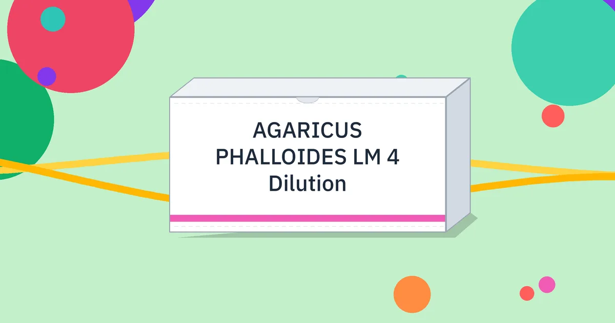 Symbolbild: Packung mit der Aufschrift AGARICUS PHALLOIDES LM 4 Dilution (PZN 13304397) – Verfügbarkeit und Bezug in Apotheken in Frankfurt am Main