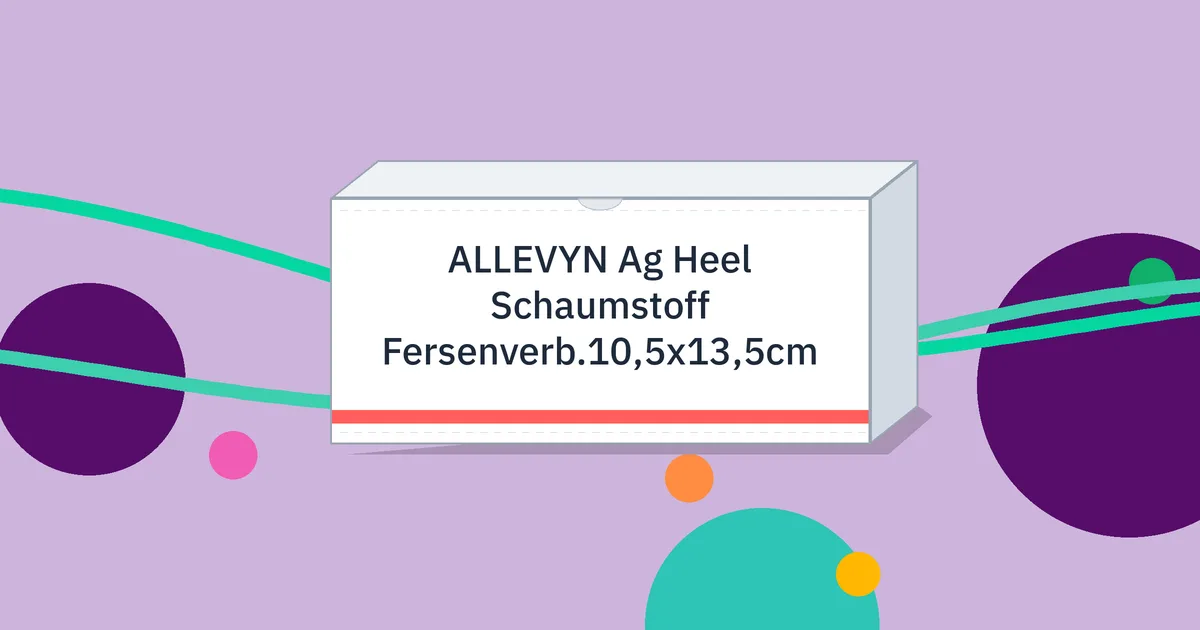 Symbolbild: Packung mit der Aufschrift ALLEVYN Ag Heel Schaumstoff Fersenverb.10,5x13,5cm (PZN 16222292) – Verfügbarkeit und Bezug in Apotheken in Frankfurt am Main