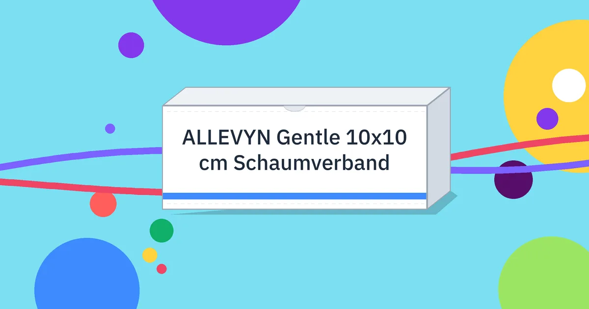 Symbolbild: Packung mit der Aufschrift ALLEVYN Gentle 10x10 cm Schaumverband (PZN 15419058) – Verfügbarkeit und Bezug in Apotheken in Frankfurt am Main