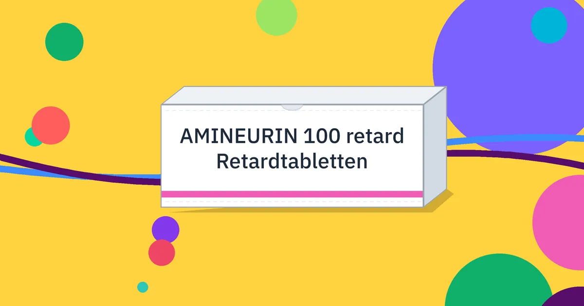 Symbolbild: Packung mit der Aufschrift AMINEURIN 100 retard Retardtabletten (PZN 04461637) – Verfügbarkeit und Bezug in Apotheken in Frankfurt am Main