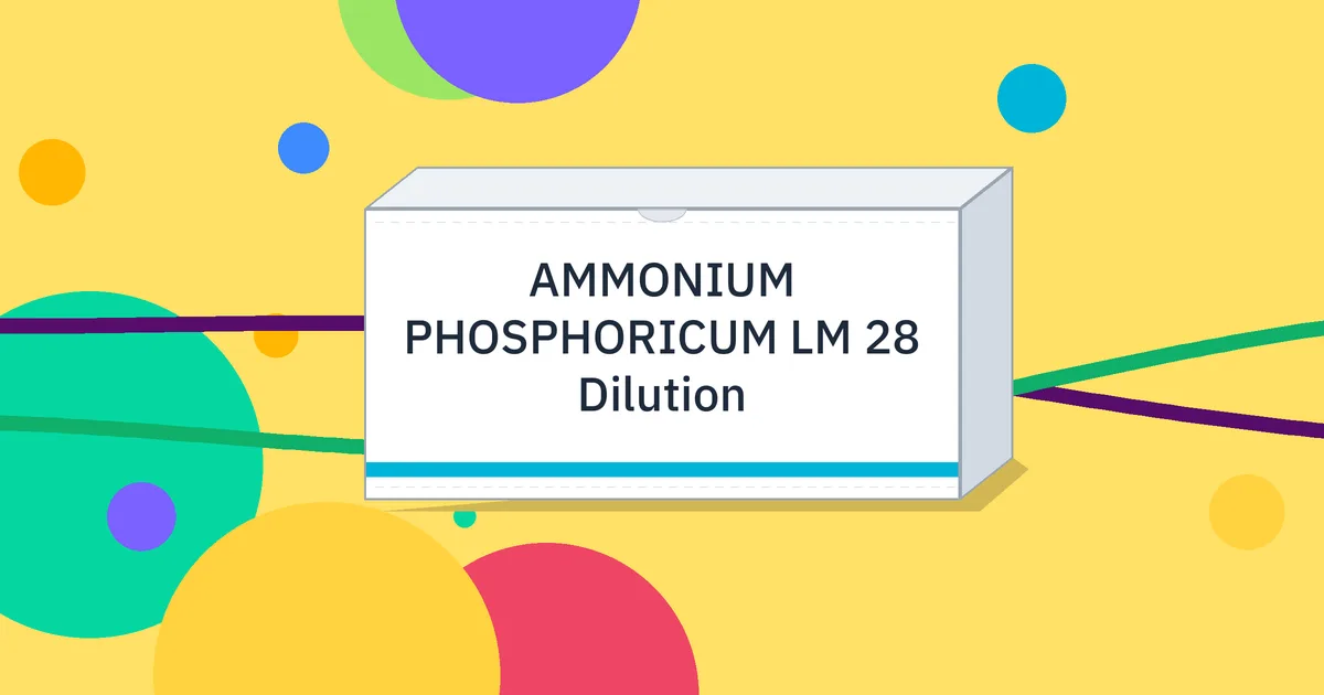 Symbolbild: Packung mit der Aufschrift AMMONIUM PHOSPHORICUM LM 28 Dilution (PZN 13322478) – Verfügbarkeit und Bezug in Apotheken in Frankfurt am Main