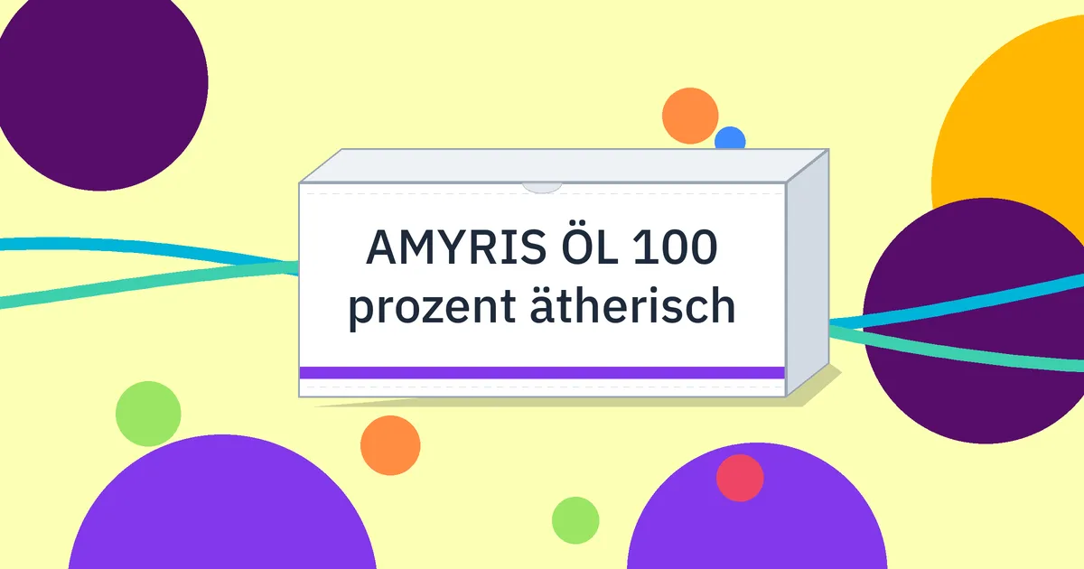 Symbolbild: Packung mit der Aufschrift AMYRIS ÖL 100 prozent ätherisch (PZN 01991659) – Verfügbarkeit und Bezug in Apotheken in Frankfurt am Main