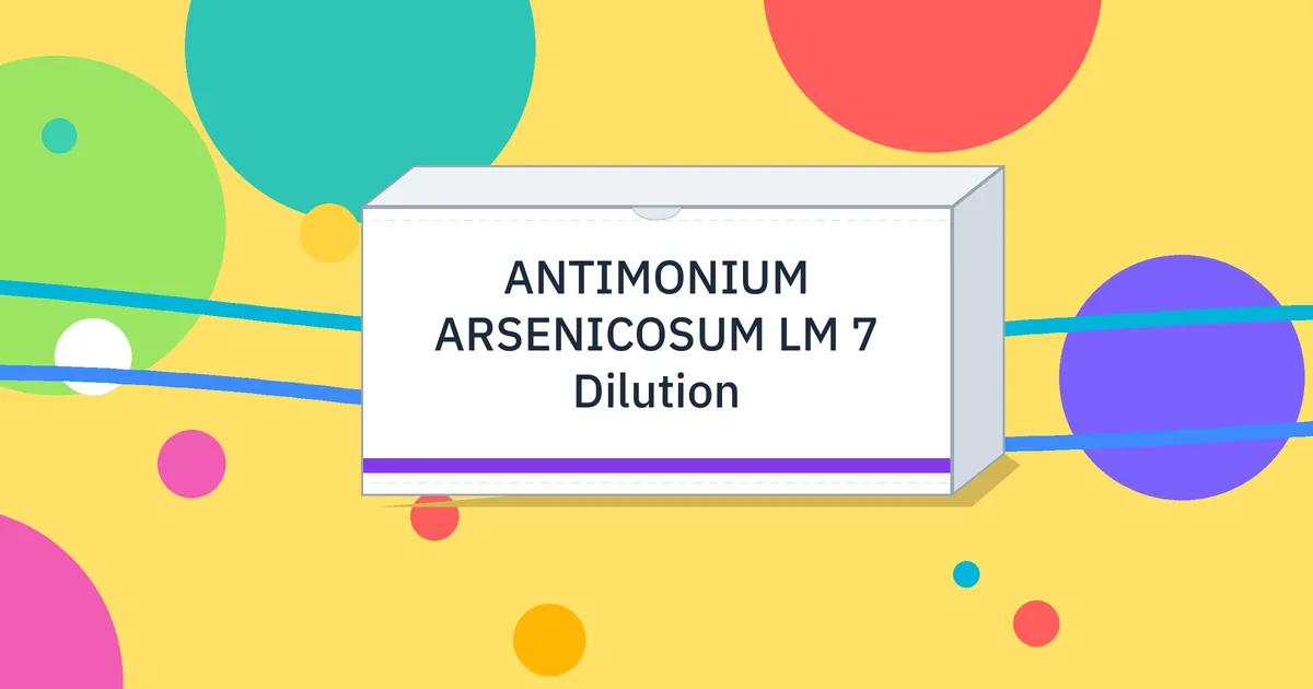 Symbolbild: Packung mit der Aufschrift ANTIMONIUM ARSENICOSUM LM 7 Dilution (PZN 13372097) – Verfügbarkeit und Bezug in Apotheken in Frankfurt am Main