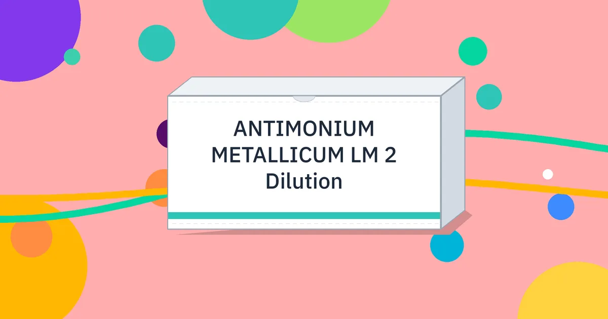 Symbolbild: Packung mit der Aufschrift ANTIMONIUM METALLICUM LM 2 Dilution (PZN 13373174) – Verfügbarkeit und Bezug in Apotheken in Frankfurt am Main