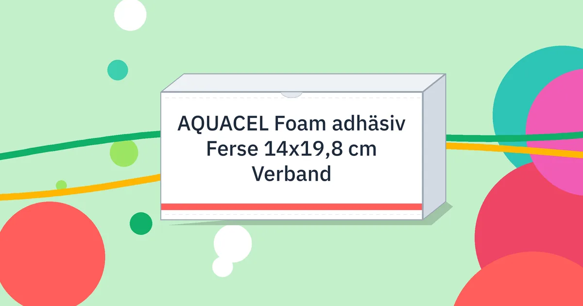 Symbolbild: Packung mit der Aufschrift AQUACEL Foam adhäsiv Ferse 14x19,8 cm Verband (PZN 10101423) – Verfügbarkeit und Bezug in Apotheken in Frankfurt am Main