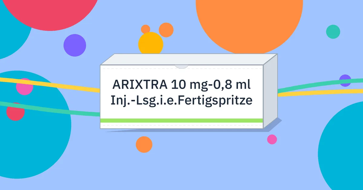 Symbolbild: Packung mit der Aufschrift ARIXTRA 10 mg-0,8 ml Inj.-Lsg.i.e.Fertigspritze (PZN 03625930) – Verfügbarkeit und Bezug in Apotheken in Frankfurt am Main