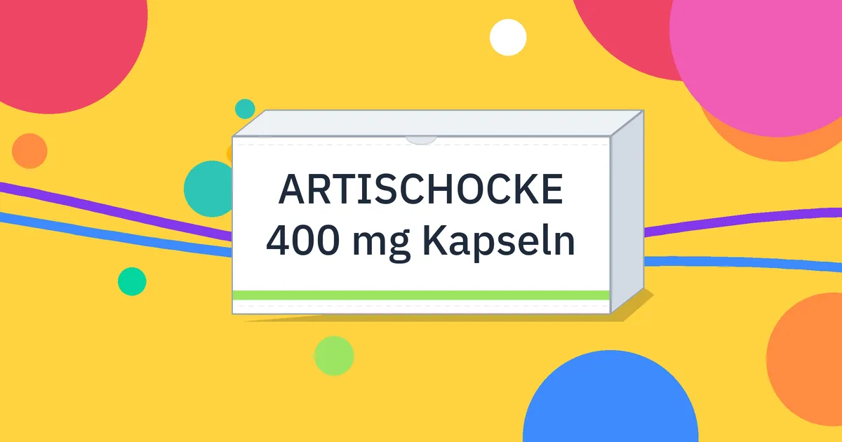 Symbolbild: Packung mit der Aufschrift ARTISCHOCKE 400 mg Kapseln (PZN 10010554) – Verfügbarkeit und Bezug in Apotheken in Frankfurt am Main