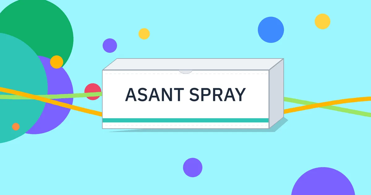 Symbolbild: Packung mit der Aufschrift ASANT SPRAY (PZN 15893713) – Verfügbarkeit und Bezug in Apotheken in Frankfurt am Main