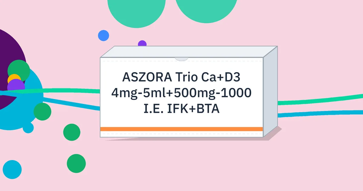 Symbolbild: Packung mit der Aufschrift ASZORA Trio Ca+D3 4mg-5ml+500mg-1000 I.E. IFK+BTA (PZN 10228520) – Verfügbarkeit und Bezug in Apotheken in Frankfurt am Main