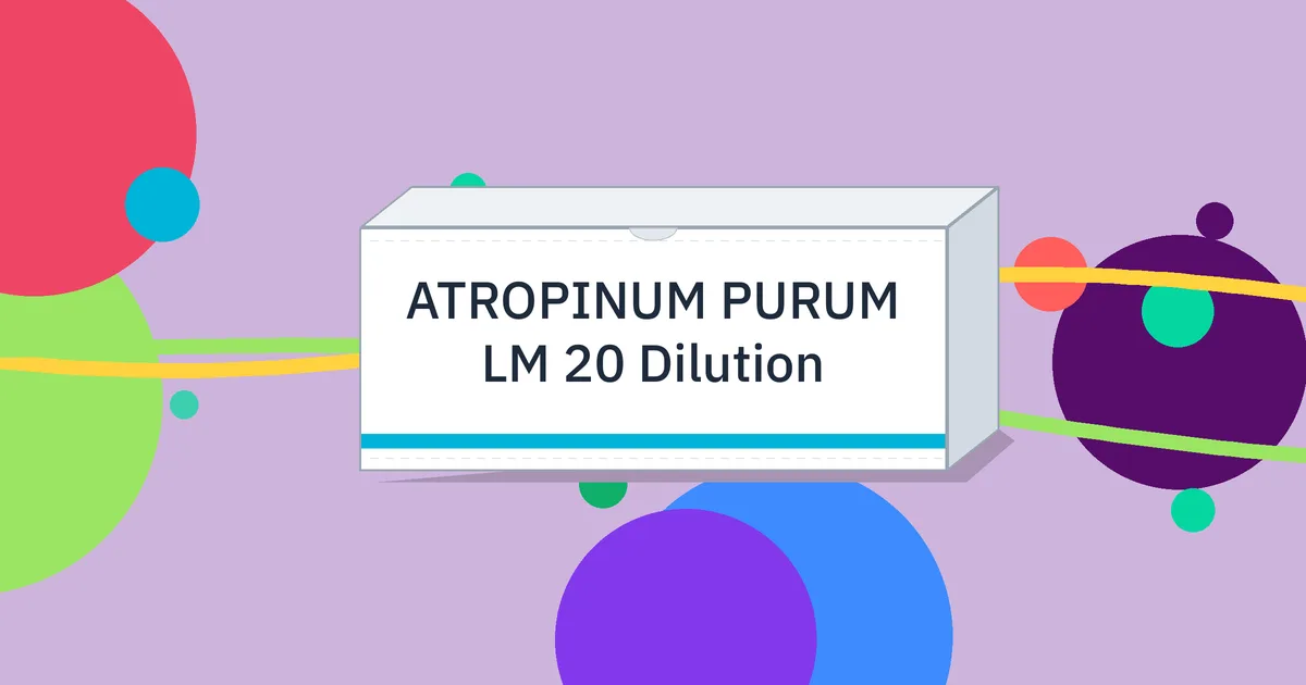 Symbolbild: Packung mit der Aufschrift ATROPINUM PURUM LM 20 Dilution (PZN 12782568) – Verfügbarkeit und Bezug in Apotheken in Frankfurt am Main