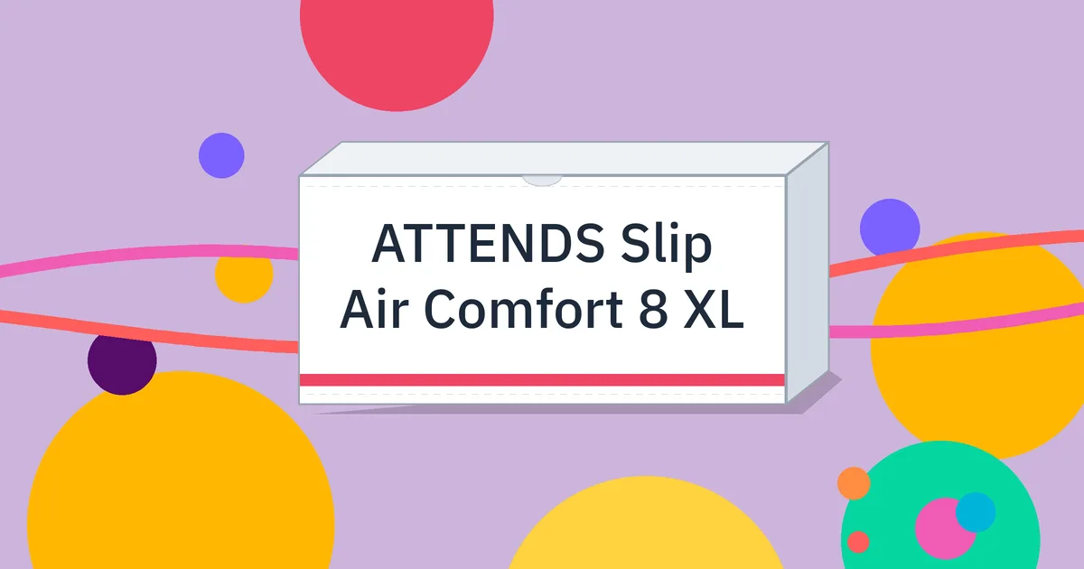 Symbolbild: Packung mit der Aufschrift ATTENDS Slip Air Comfort 8 XL (PZN 19384902) – Verfügbarkeit und Bezug in Apotheken in Frankfurt am Main