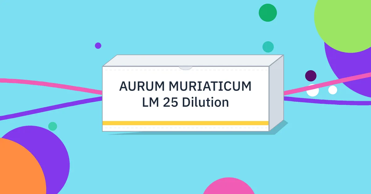Symbolbild: Packung mit der Aufschrift AURUM MURIATICUM LM 25 Dilution (PZN 12785638) – Verfügbarkeit und Bezug in Apotheken in Frankfurt am Main