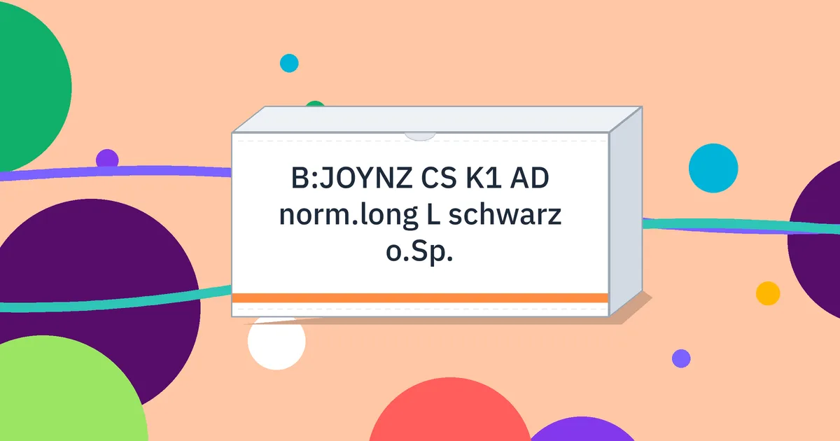 Symbolbild: Packung mit der Aufschrift B:JOYNZ CS K1 AD norm.long L schwarz o.Sp. (PZN 20527927) – Verfügbarkeit und Bezug in Apotheken in Frankfurt am Main