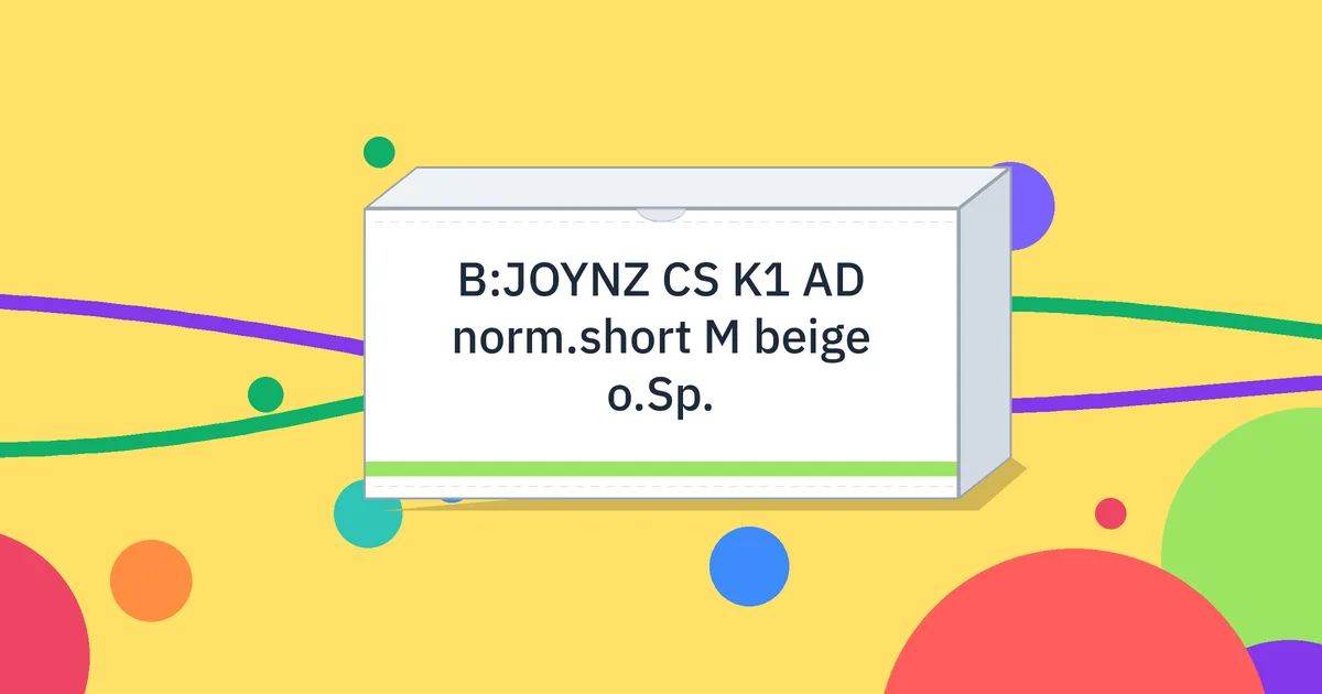 Symbolbild: Packung mit der Aufschrift B:JOYNZ CS K1 AD norm.short M beige o.Sp. (PZN 20524923) – Verfügbarkeit und Bezug in Apotheken in Frankfurt am Main