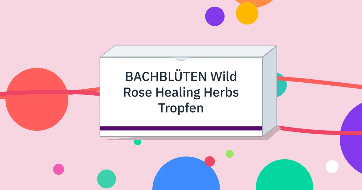 Symbolbild: Packung mit der Aufschrift BACHBLÜTEN Wild Rose Healing Herbs Tropfen (PZN 07365377) – Verfügbarkeit und Bezug in Apotheken in Frankfurt am Main