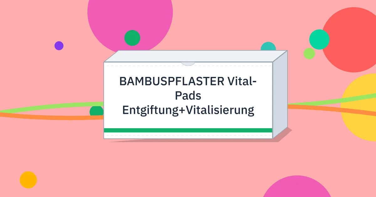 Symbolbild: Packung mit der Aufschrift BAMBUSPFLASTER Vital-Pads Entgiftung+Vitalisierung (PZN 13923261) – Verfügbarkeit und Bezug in Apotheken in Frankfurt am Main