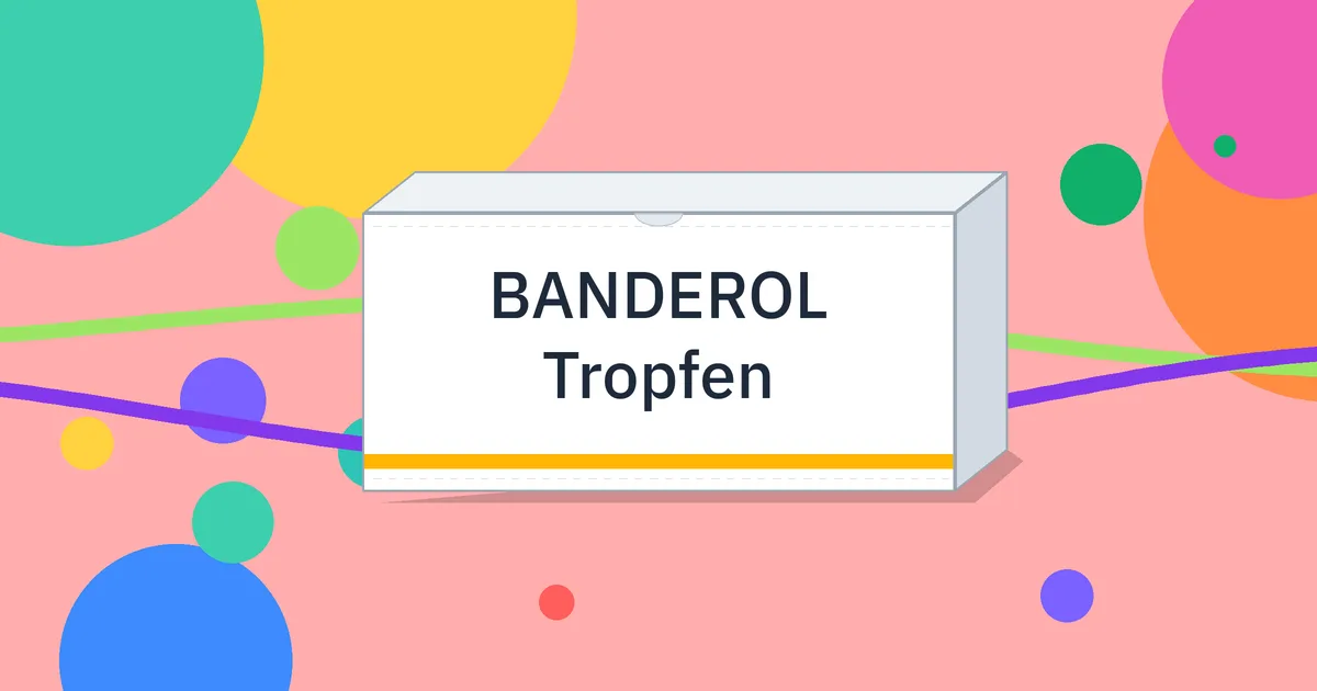 Symbolbild: Packung mit der Aufschrift BANDEROL Tropfen (PZN 19815584) – Verfügbarkeit und Bezug in Apotheken in Frankfurt am Main