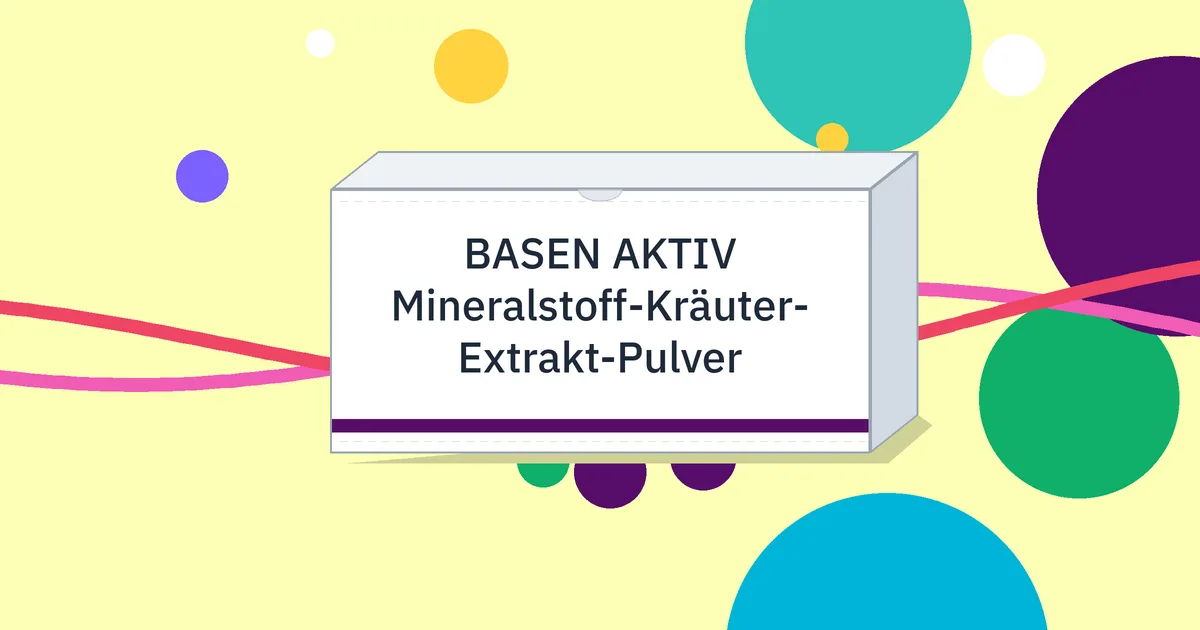 Symbolbild: Packung mit der Aufschrift BASEN AKTIV Mineralstoff-Kräuter-Extrakt-Pulver (PZN 16354527) – Verfügbarkeit und Bezug in Apotheken in Frankfurt am Main