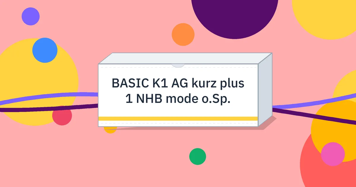 Symbolbild: Packung mit der Aufschrift BASIC K1 AG kurz plus 1 NHB mode o.Sp. (PZN 20259875) – Verfügbarkeit und Bezug in Apotheken in Frankfurt am Main