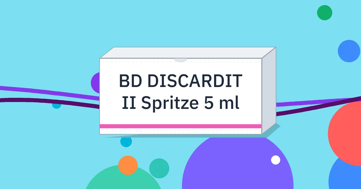 Symbolbild: Packung mit der Aufschrift BD DISCARDIT II Spritze 5 ml (PZN 02814563) – Verfügbarkeit und Bezug in Apotheken in Frankfurt am Main