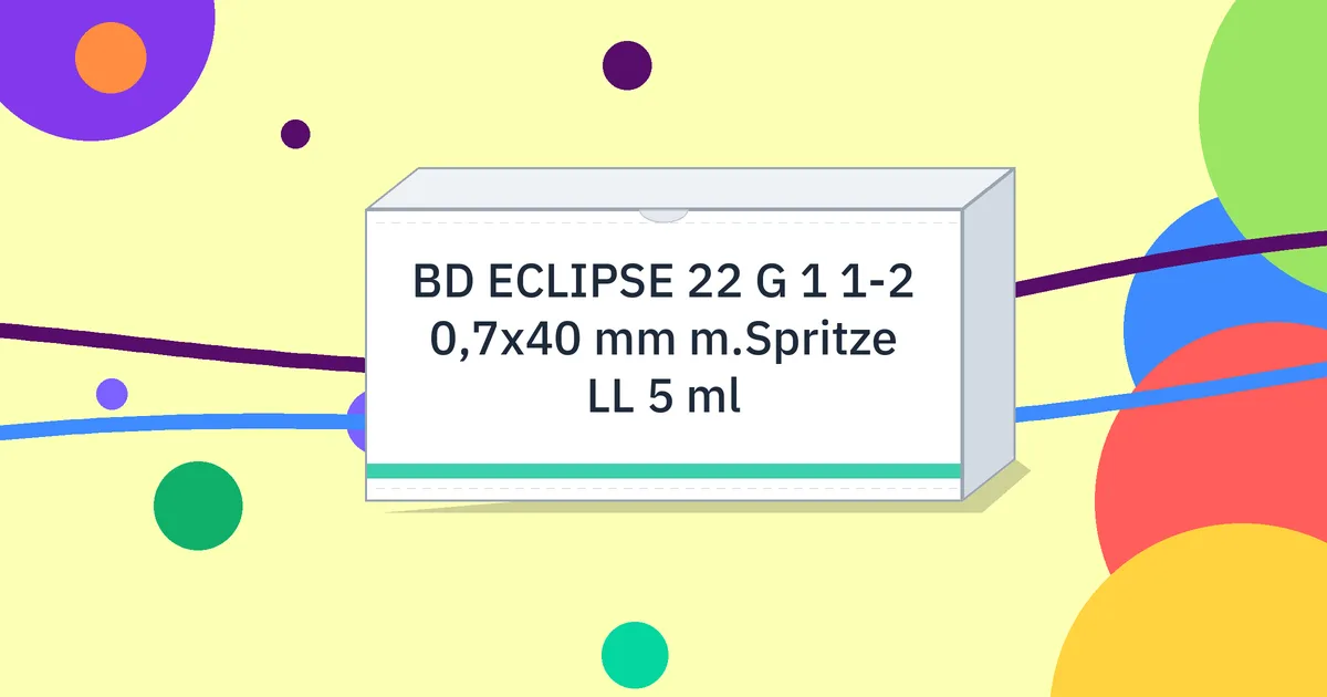 Symbolbild: Packung mit der Aufschrift BD ECLIPSE 22 G 1 1-2 0,7x40 mm m.Spritze LL 5 ml (PZN 02065860) – Verfügbarkeit und Bezug in Apotheken in Frankfurt am Main